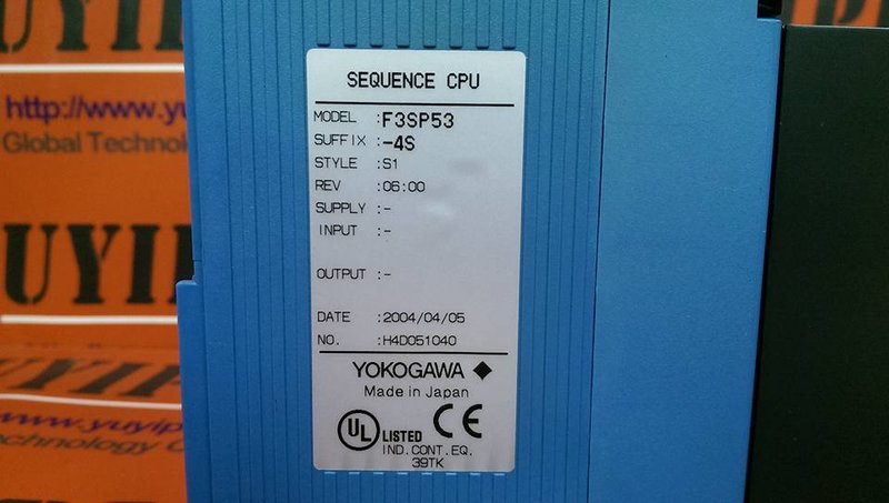 YOKOGAWA SEQUENCE CPU F3SP53-4S - 裕益科技自動化設備可程式編碼器PLC分散式控制系統DCS